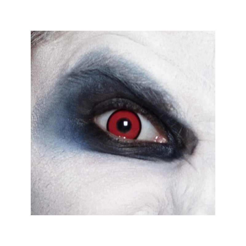 Lentilles rouge halo noir - 3 mois - Magie du Déguisement - Lentilles ...