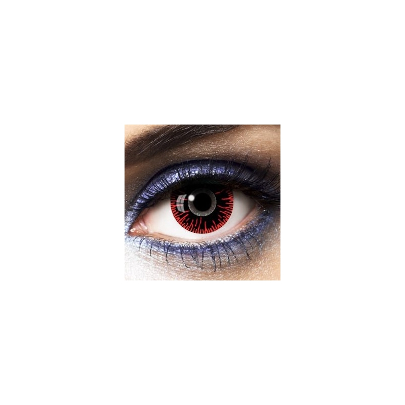 Lentilles noire et rouge - Magie du Déguisement - Halloween