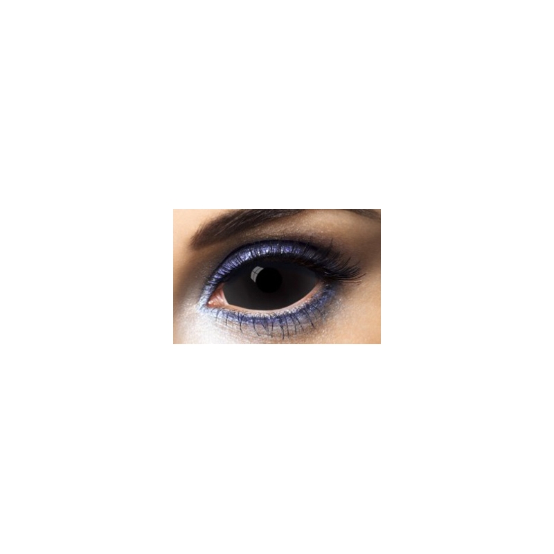 Lentilles noire intégrales sclera - Halloween - Magie du Déguisement