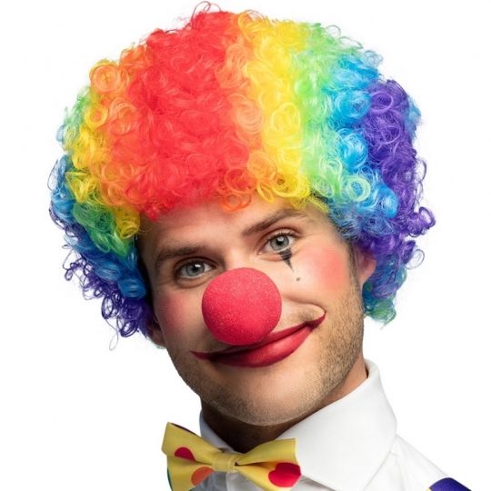 Perruque clown afro multicolore - Magie du Déguisement - Carnaval